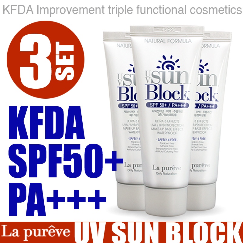 [Lapureve] (3set) UV Sun Block Cream SPF50+ PA+++ / UV Sun Block Sun ...