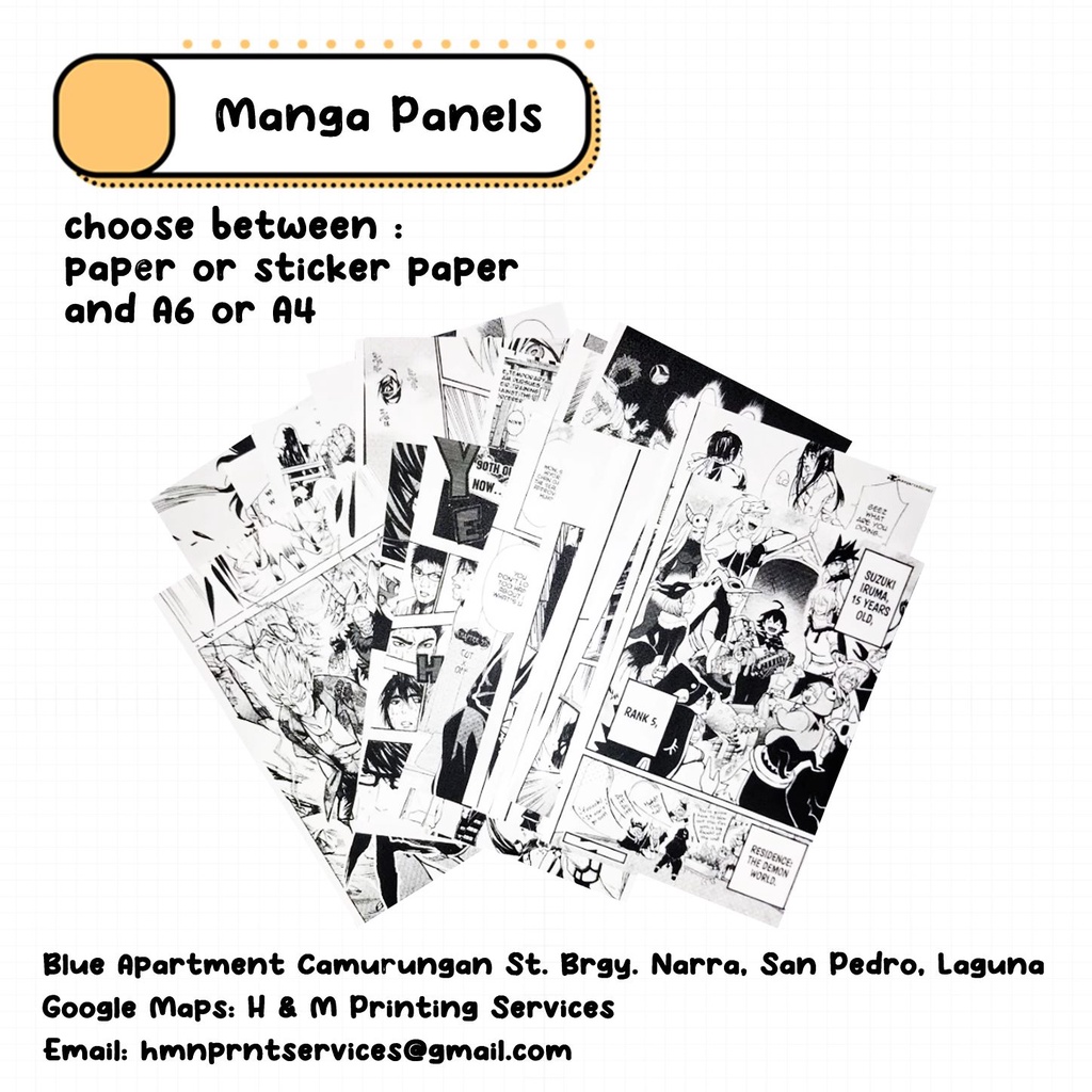 A6 & A4 | Manga Panel Print (5 | 20 pcs) | Shopee Philippines