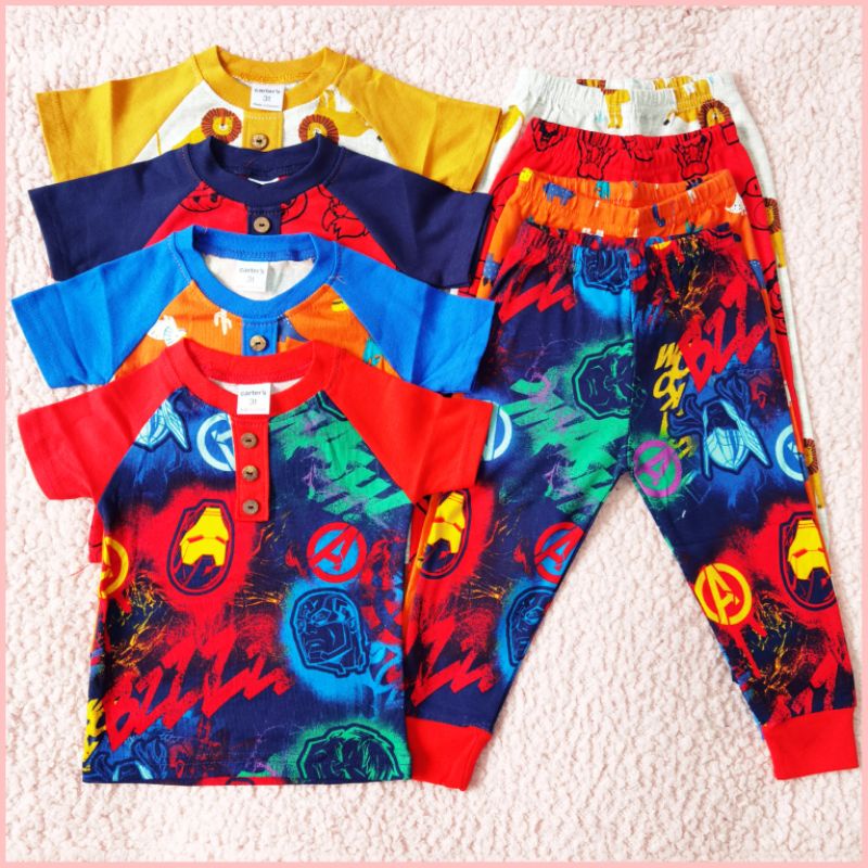Printed Boy Terno Shirt & Jogger Pants w/ Buttons "B" (1-5 y/o ...