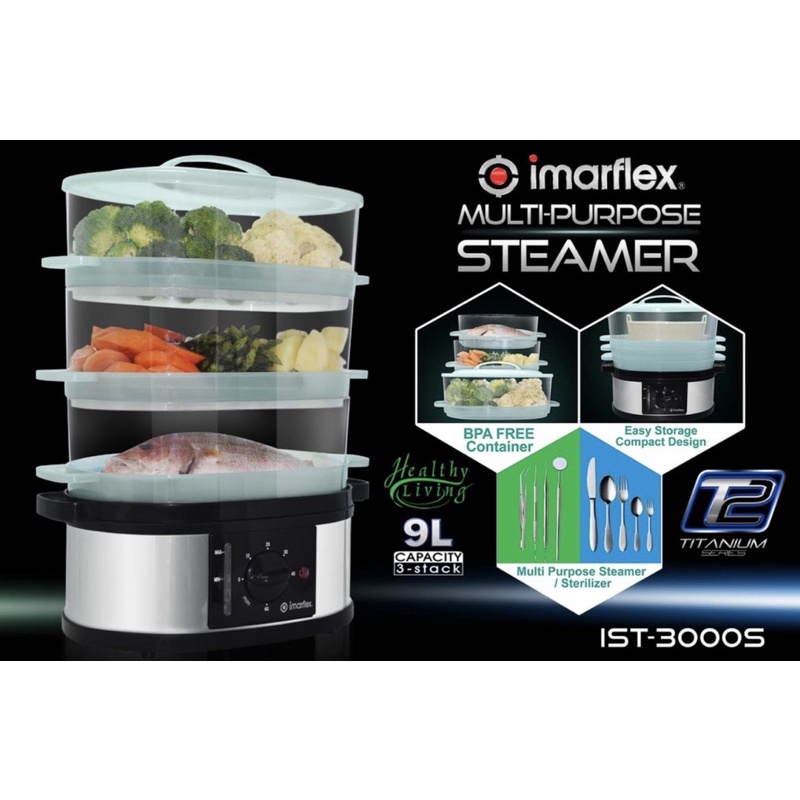 Imarflex Multi Purpose Steamer IST-3000S | Shopee Philippines