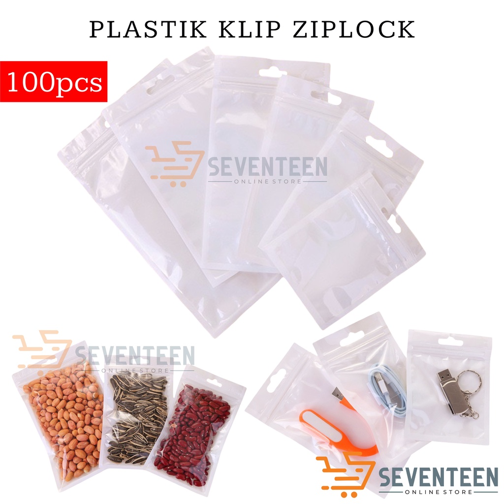 MULTIPURPOSE PLASTIC CLIP CONTENTS 100PCS PLASTIC ZIPPER LOCK WHITE ...