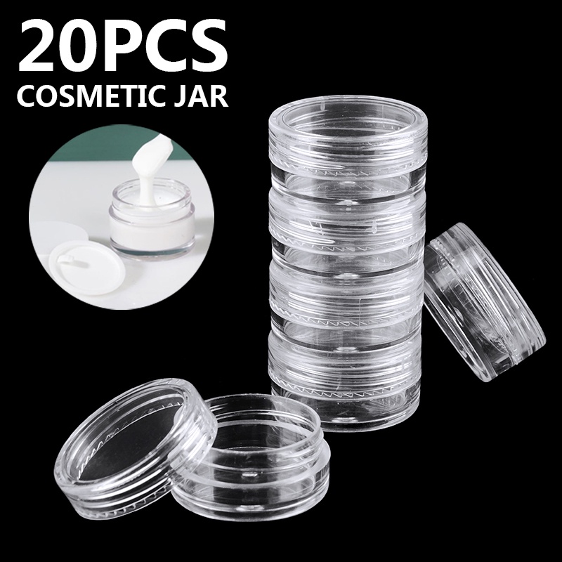 20pcs 5g Small Clear Cosmetic Makeup Pots Empty Plastic Sample Jar Art ...