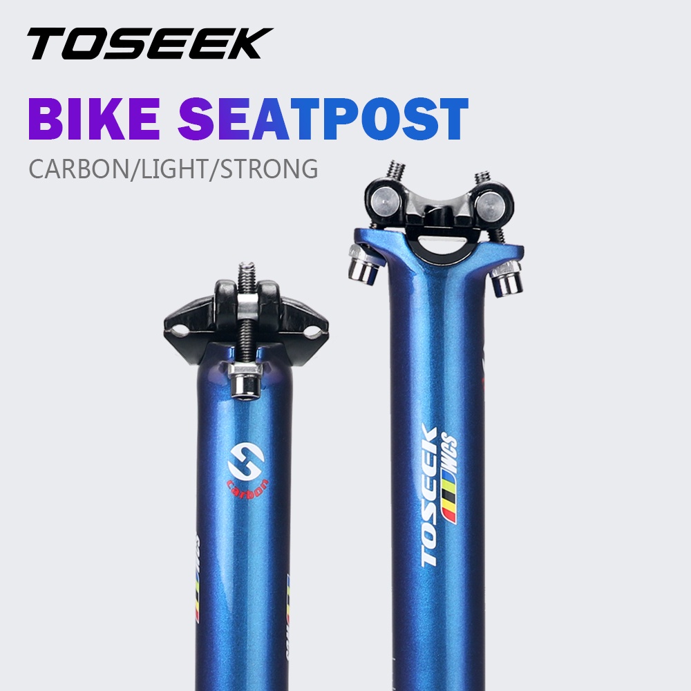 TOSEEK WCS Dazzle Blue Carbon Fiber Seatpost Bike Seatpost Bicycle Seat ...