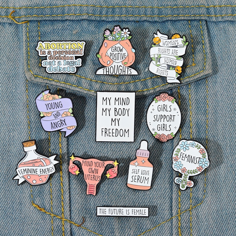 Girl Power Enamel Pins Feminism Brooches Self Love The Future Is Female ...