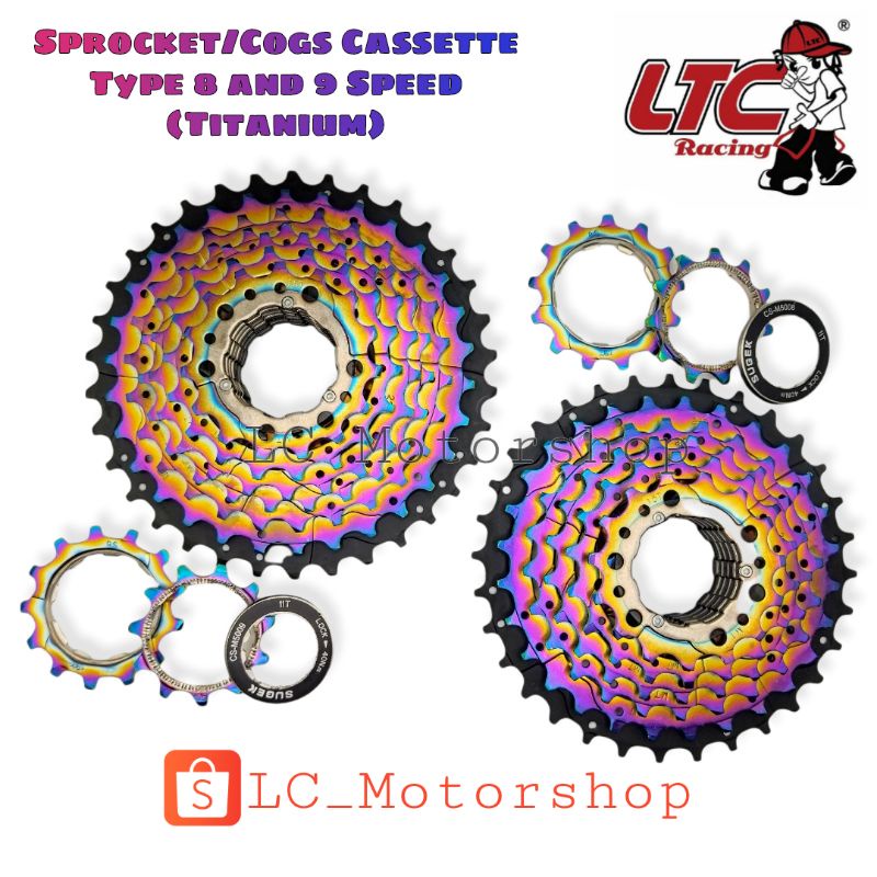MTB Sprocket/Cogs Cassette Type 8 and 9 Speed (TITANIUM) | Shopee ...