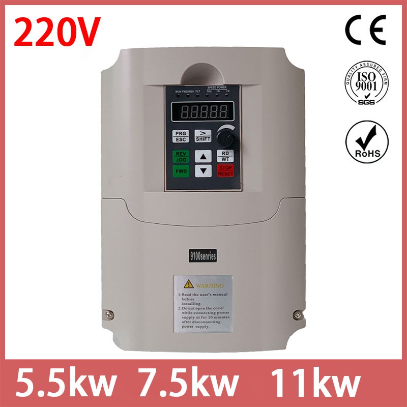 7.5KW/5.5KW 220V AC Single Phase Input 3 Phase Output Frequency ...