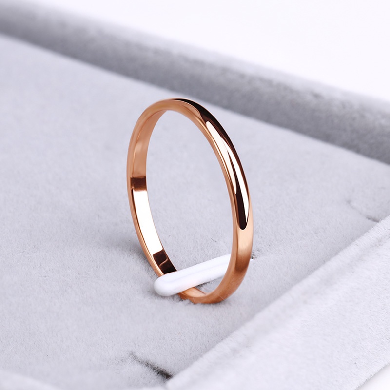 Stainless Steel Rings Minimalism Simple Black Rose Gold Anti-allergy Smooth Fashion Male Ring ...