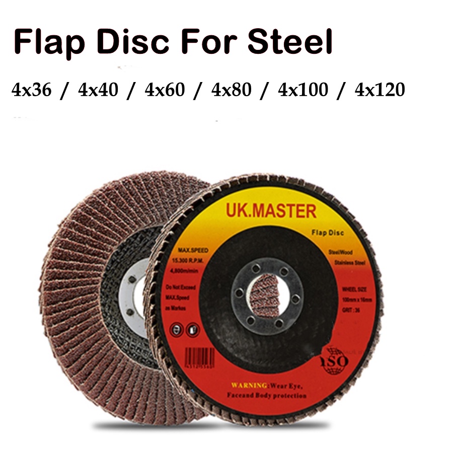 Flap Disc For Metal Stainless Steel Wood 4" X 100mm X 16mm | Shopee ...