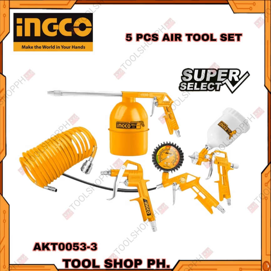 INGCO Paint Sprayer Air Tools Set 5 PCS SUPER SELECT AKT0053-3 | Shopee ...