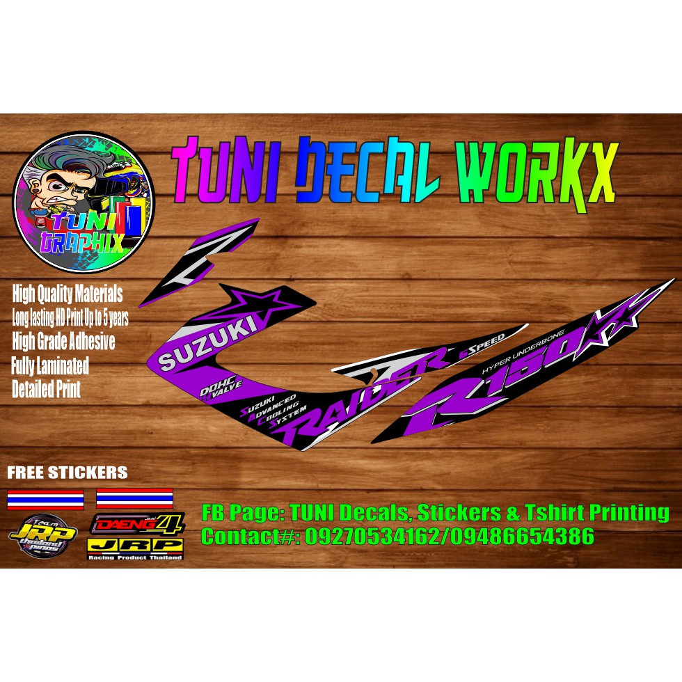 Raider 150 REBORN STOCK Decal Star Edition (VIOLET) W/ FREEBIES ...