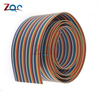 1M 3.3ft Flat Cable 2.54MM 40 Pin Rainbow Ribbon IDC Cable Wire Rainbow ...