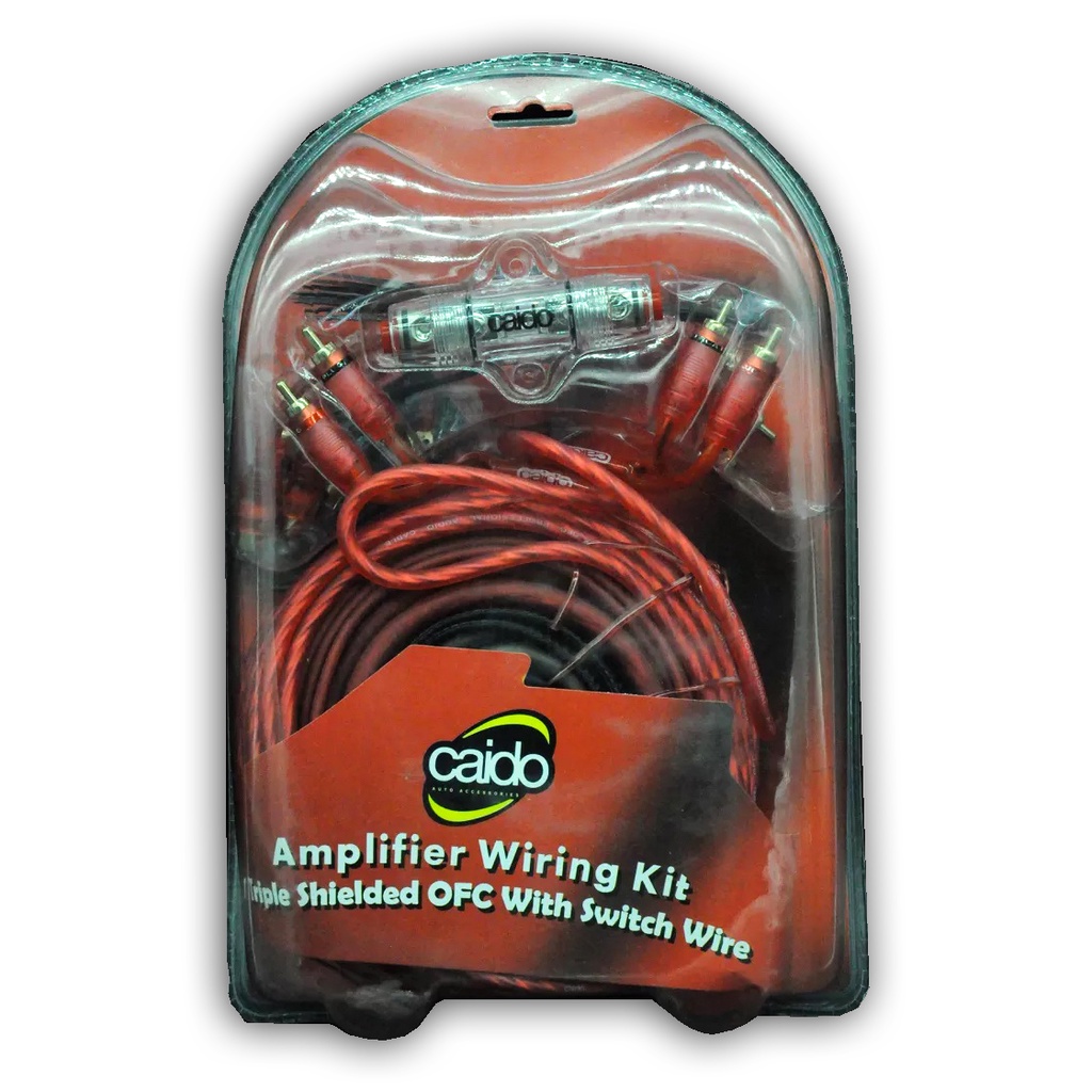 Caido Wiring Kit 4GA-Red Amplifier Wiring Kit Triple Shielded OFC With ...