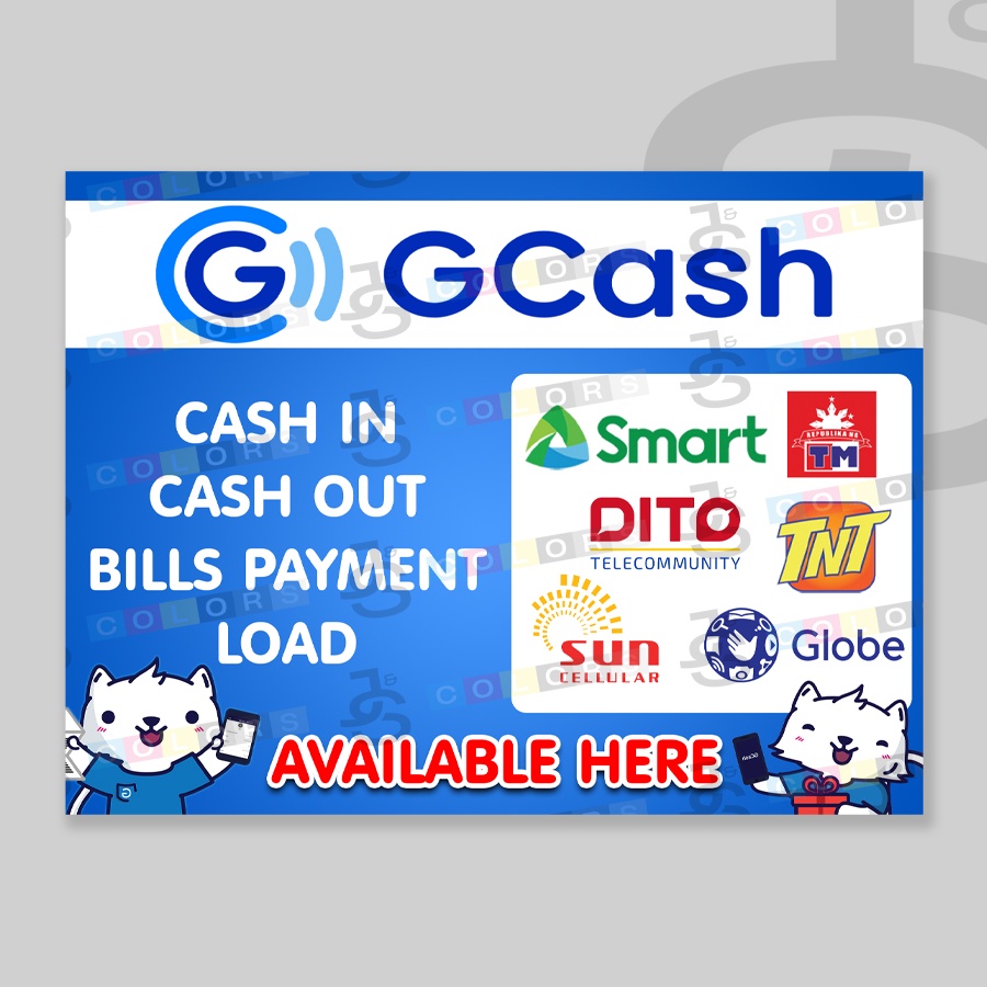 GCash Cash In Cash Out and Load Tindahan Business Tarpaulin Signage ...