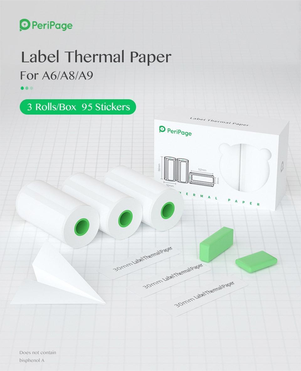 Peripage A6 Thermal Label Colorful Sticker and Translucent Notes Papers ...