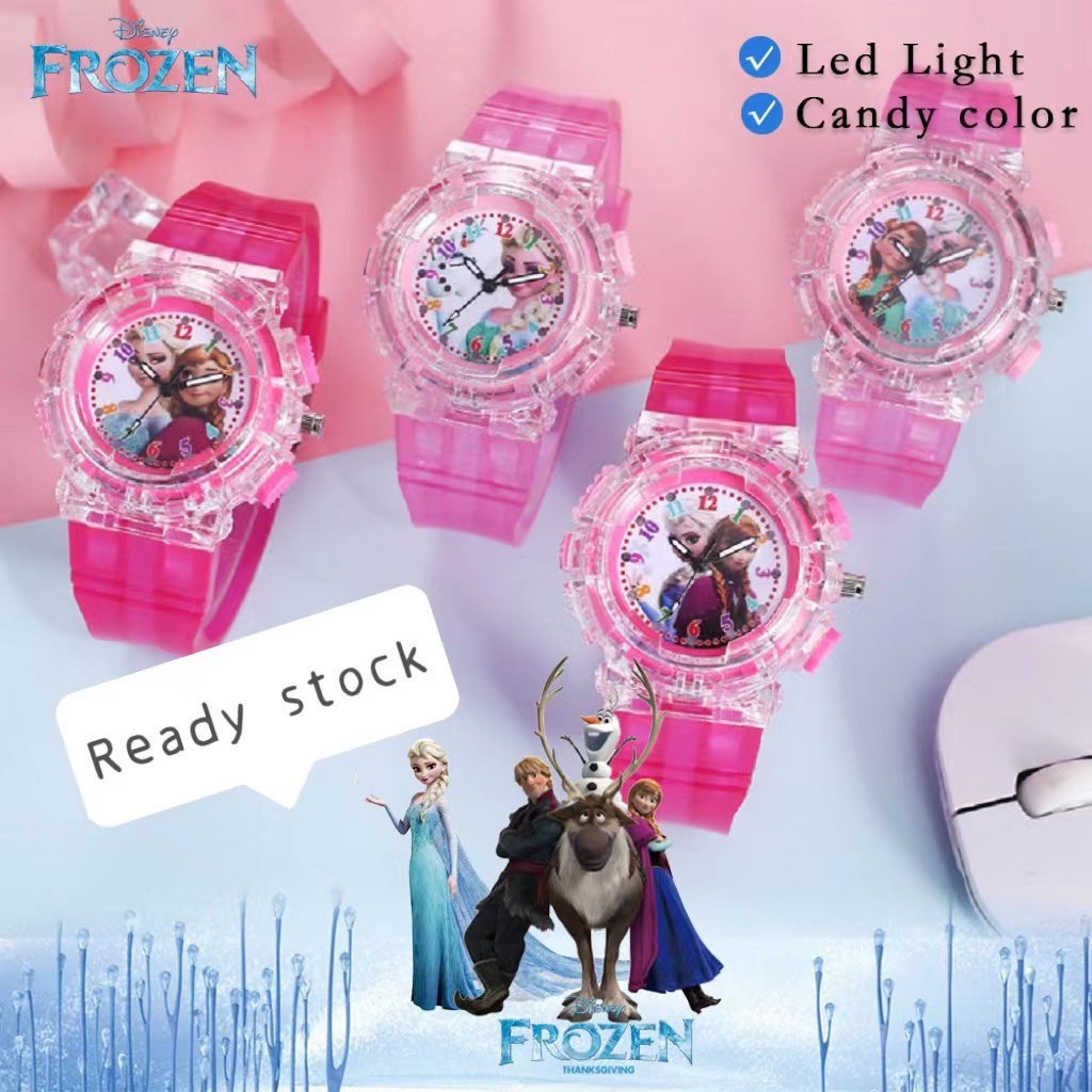 Frozen Princess Elsa Anna Pattern LED Light Kids Digital Watches for ...