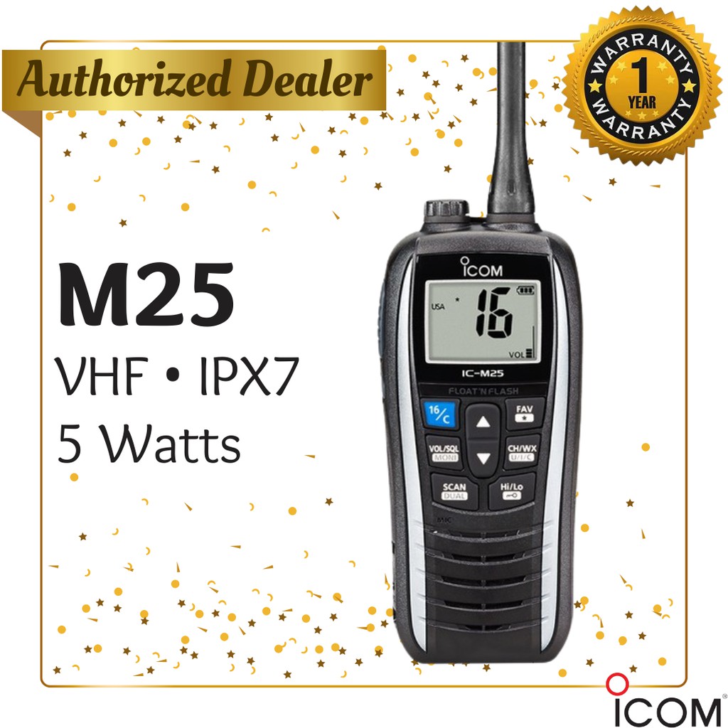 ICOM M25 VHF Handheld Marine Radio with 1 year warranty | Shopee Philippines