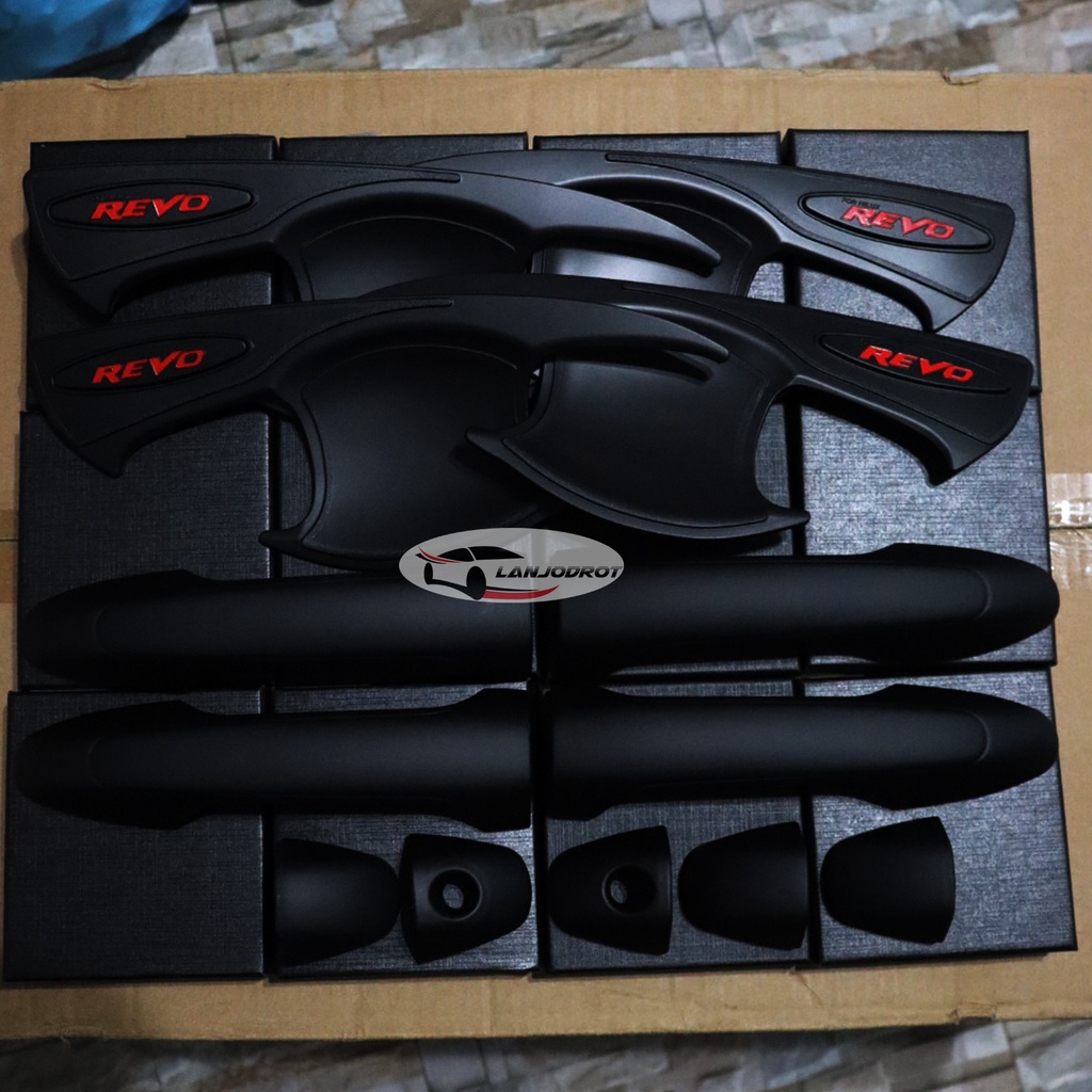 TOYOTA HILUX REVO/ROCCO Door Handle Socket Set + Cover Matte Black For ...