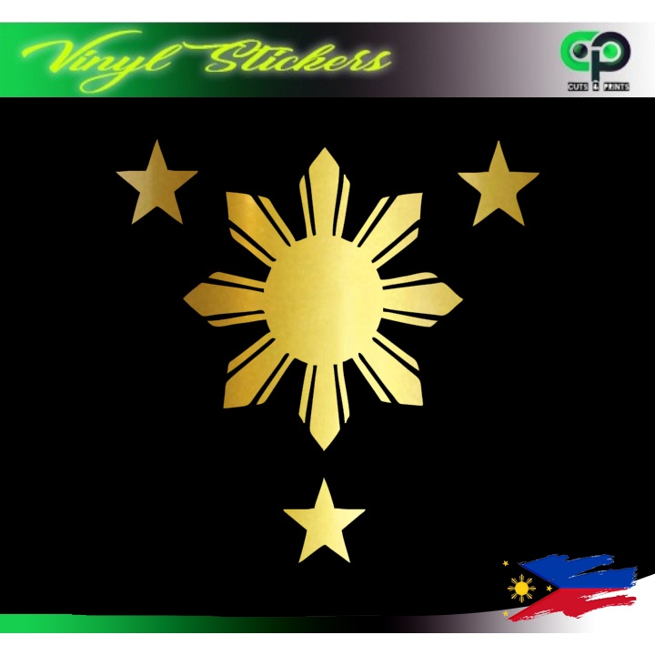 Philippine symbol 3 stars and a sun 001 Makabayan Vinyl Sticker For ...