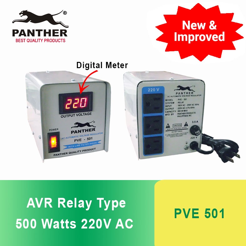 Panther PVE 501 AVR Relay Type, Output 220V AC | Shopee Philippines