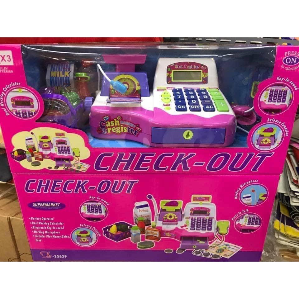 Cashier Machine Toys Pretend Play Set Supermarket Cash Register Casher ...