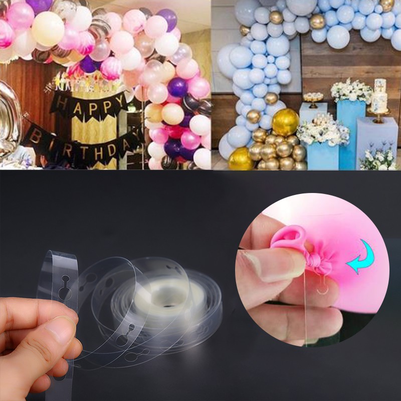 Transparent Balloon Chain Strip Double Hole Tape Strips 5 Meters Long ...
