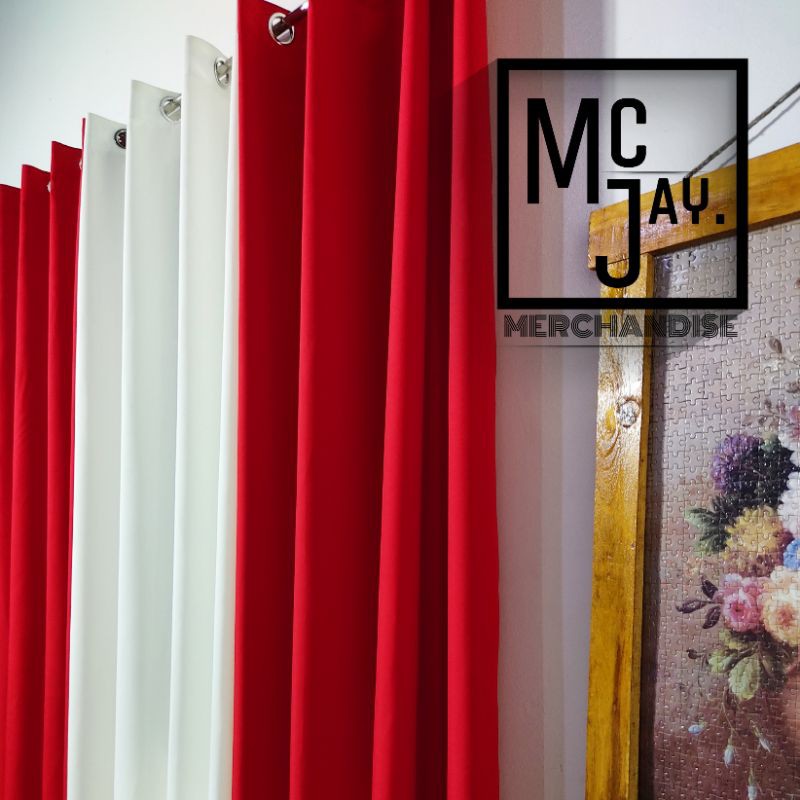 MCJAY - 3in1 Luxury Chinese New Year Red and White Ring Curtain Set ...