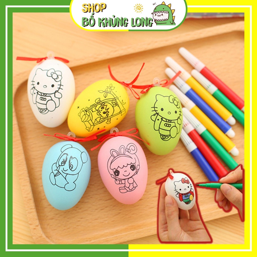 Coloring Egg Drawing Toy With 4 School Supplies For Kids - Dino ...