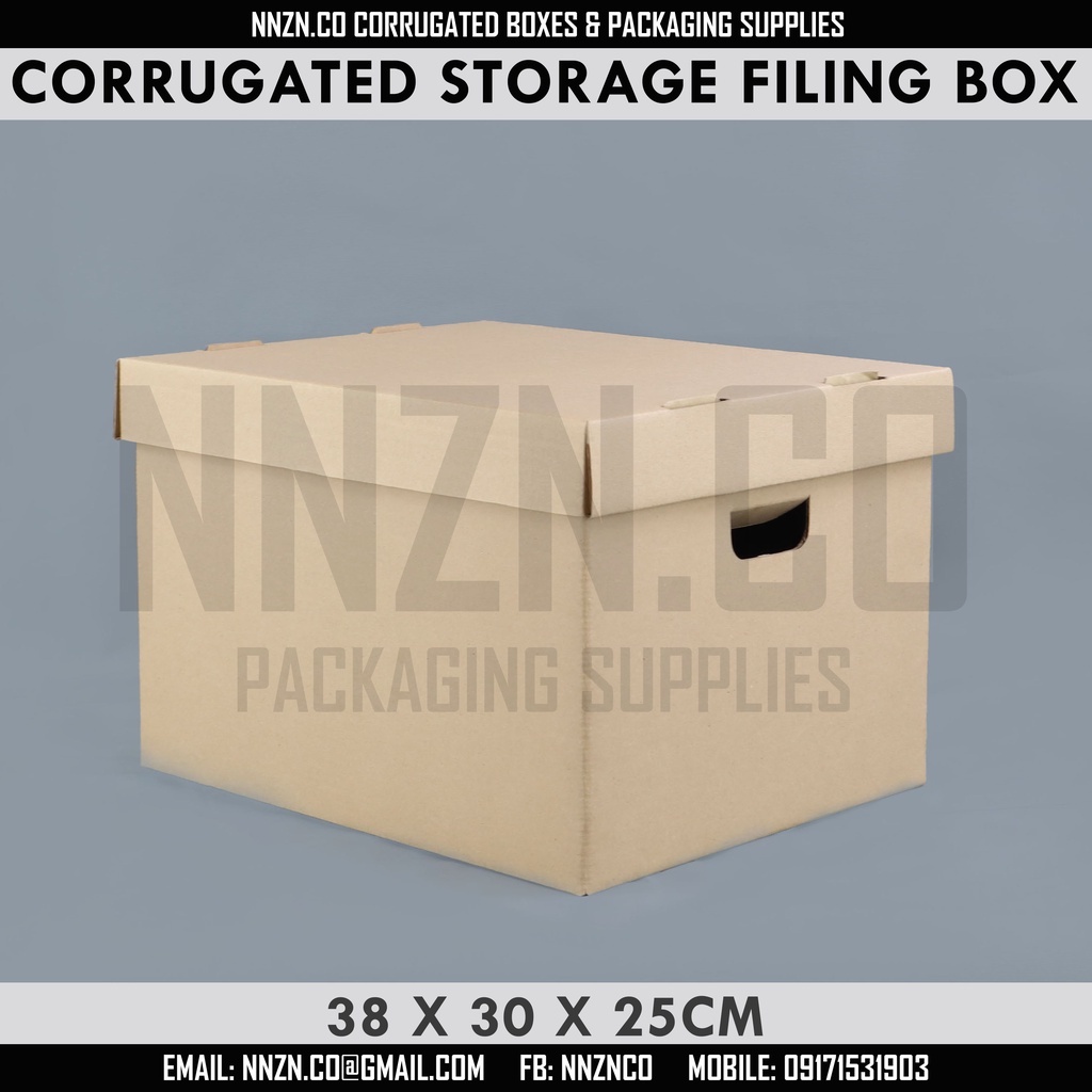NNZN Corrugated Filing Box Storage Container Office Filing Box File Box ...