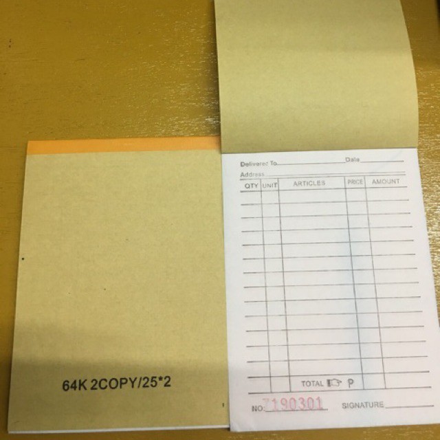 2x25pages Receipt Resibo With Carbon | Shopee Philippines