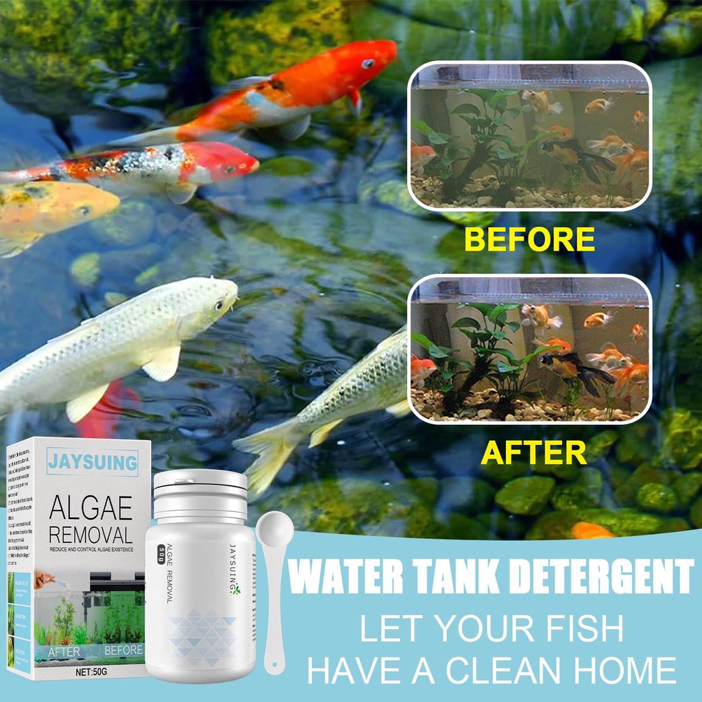50g Algae Remover for Ponds - Algae Removal Agent with Spoon Water ...