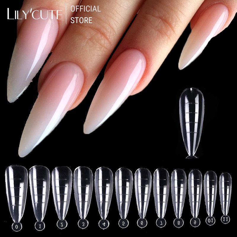 Acrylic Extension False Nail Tips Sculpted Full Cover Fake Finger Uv ...