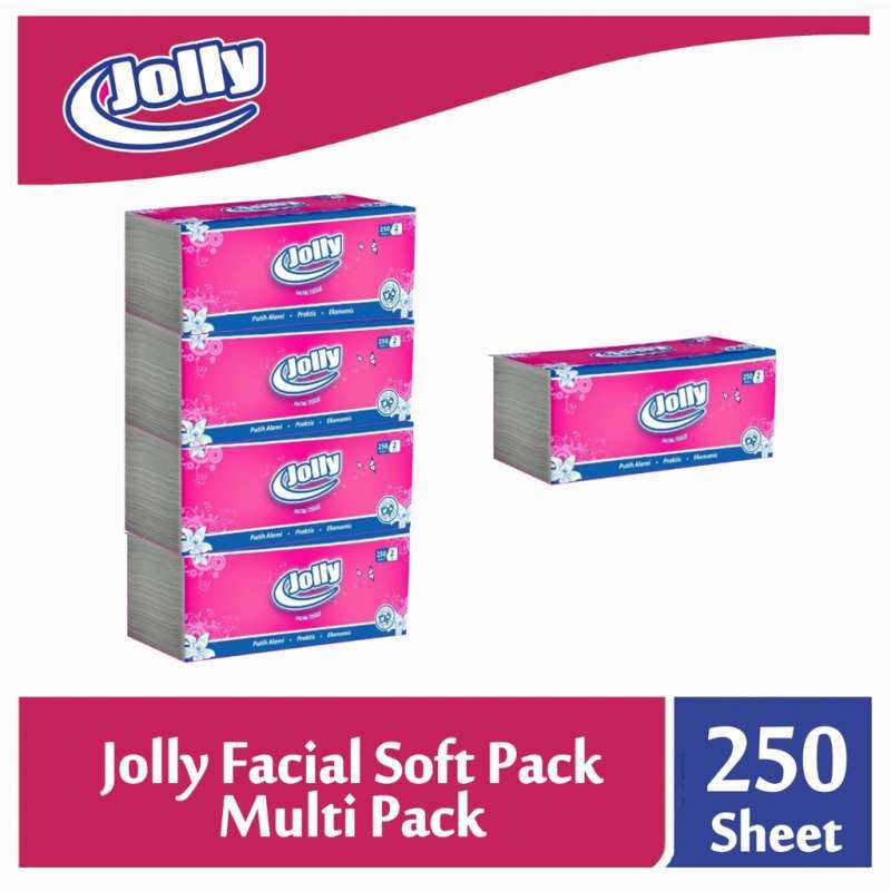 Jolly Facial Tissue Tissue 1 PACK (4 pcs x 250 sheets 2 ply) | Shopee ...
