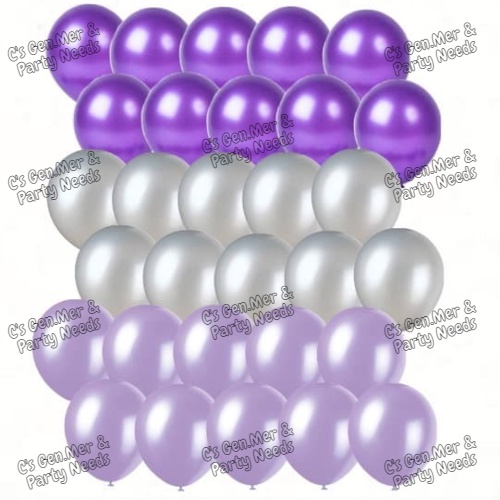30pcs. 10" Tri Color Balloons - 10pcs. Dark Purple, Light Purple and ...