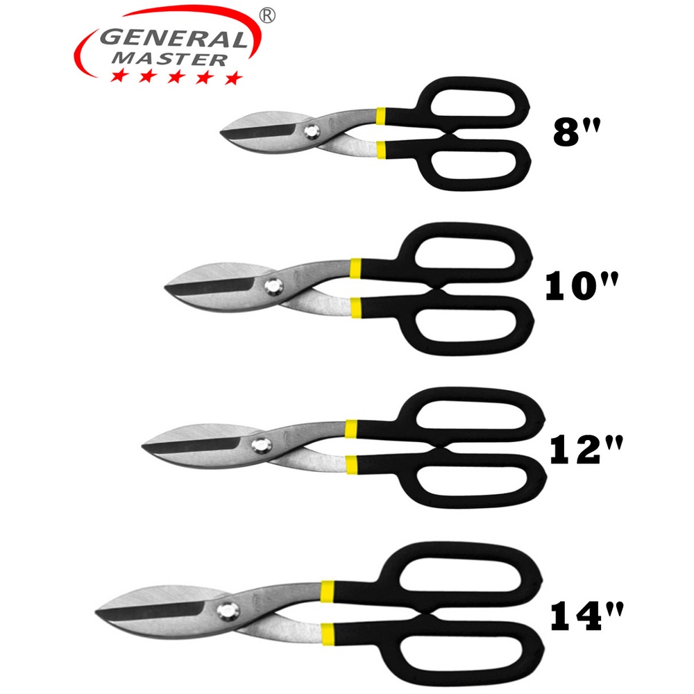 GENERAL MASTER Tin Snips For Cutting Steel Sheet - 8"/10'/12"/14 ...