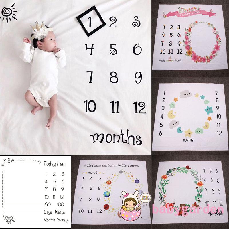 Baby Monthly Milestone Blanket Soft Lightweight Photo Blankets Large ...