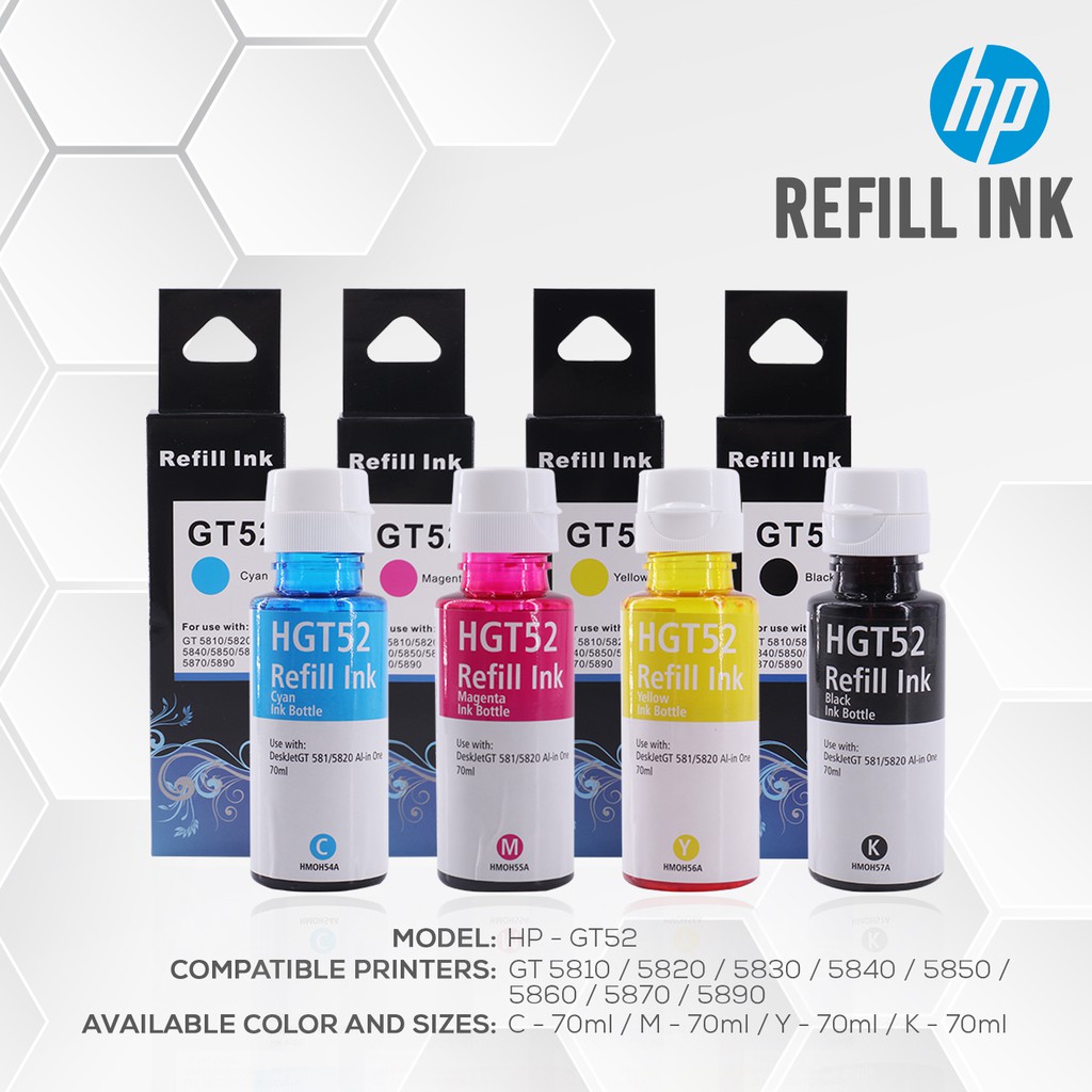 HP REFILL INK CONSUMABLES (HP-GT52) | Shopee Philippines