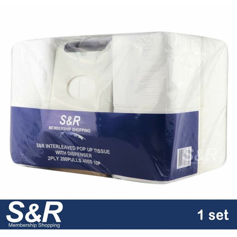 S&R Interleaved 2-Ply Pop Up Tissue with Dispenser 10 packs of Tissue ...