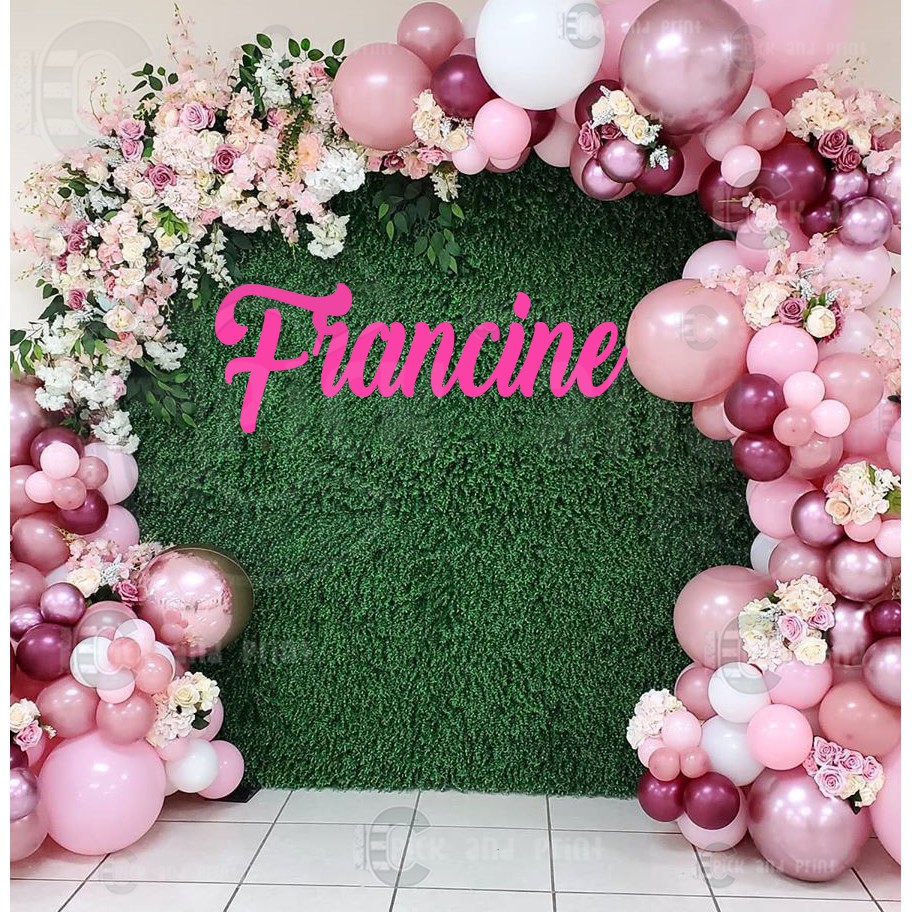 Customized 13 inches SHIMMERY Calligraphy/Lettering Name Backdrop Wall ...