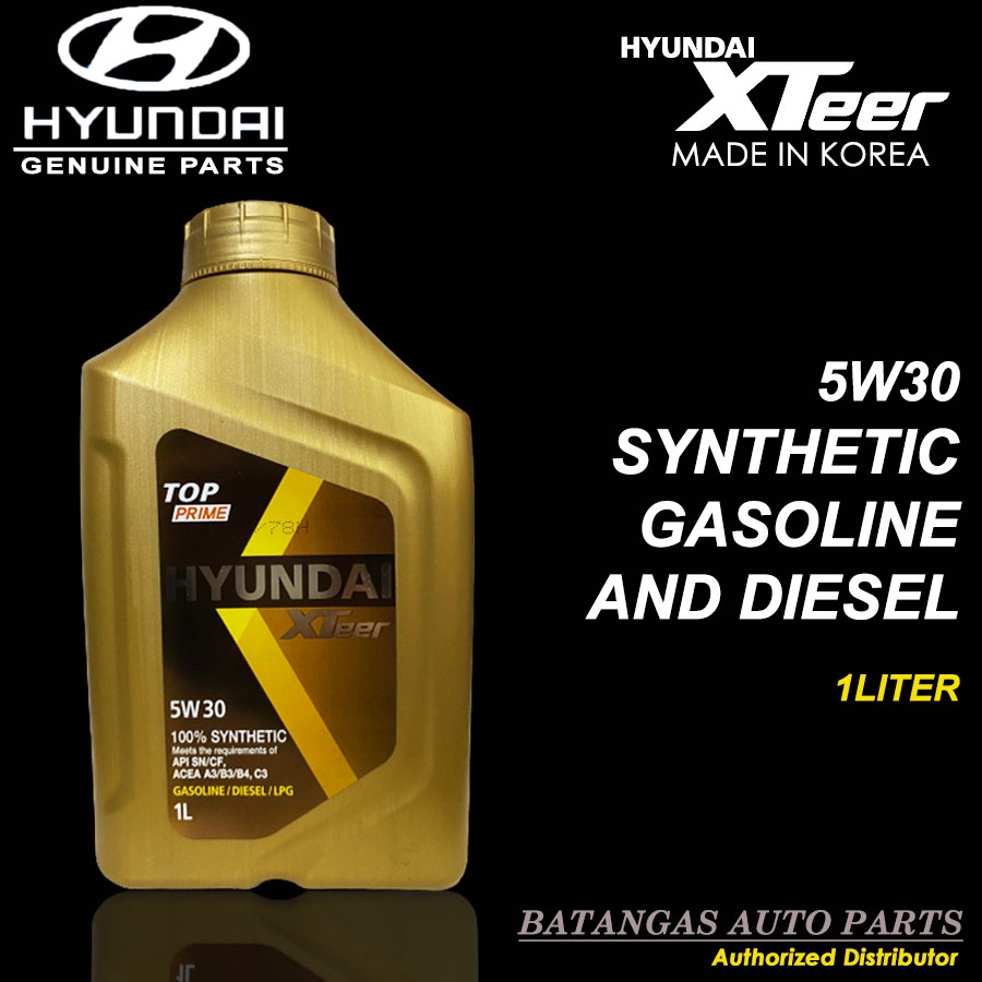 HYUNDAI XTEER TOP PRIME 5W30 100% Synthetic For Gasoline / Diesel ...