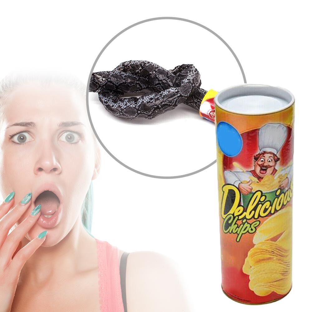 Potato Chip Jar Fake Snake April Fools Fun Novel Prank Toy Potato Chip ...