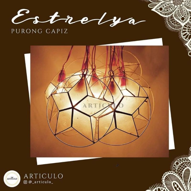 ARTICULO - ESTRELYA capiz star ( open sided star PURE CAPIZ lights ...