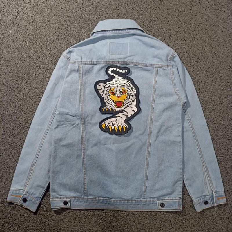 PUTIH White Tiger Embroidery backpatch White Tiger Back emblem Tiger ...