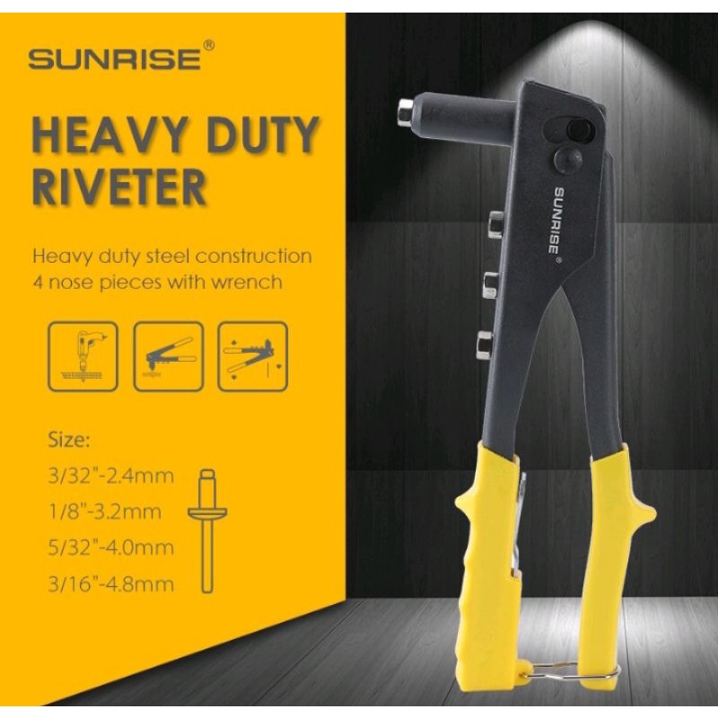SUNRISE HAND RIVETER STAINLESS Silver and Black | Shopee Philippines
