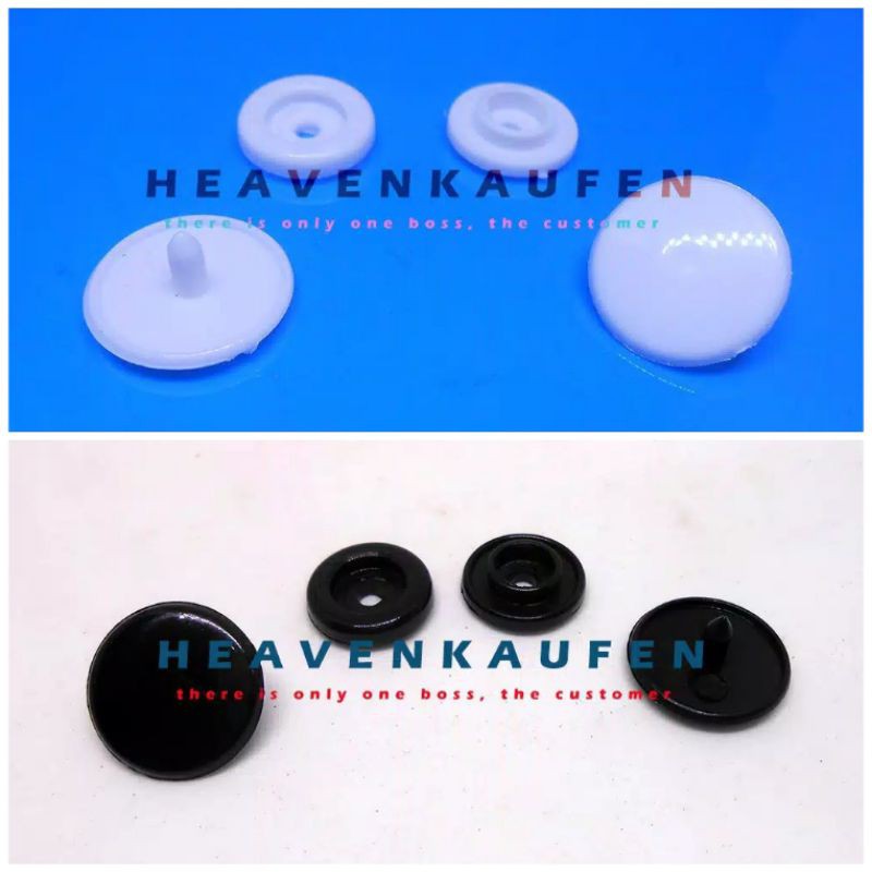 HITAM PUTIH Wholesale Black and white plastic snap buttons for jackets ...