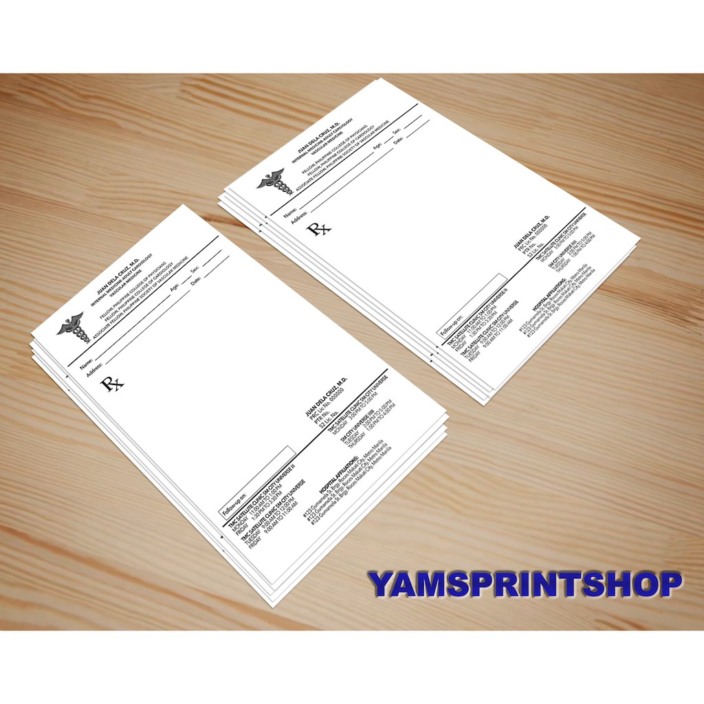 Personalized Prescription Pad (80 Sheets) - Fast Printing & Delivery ...