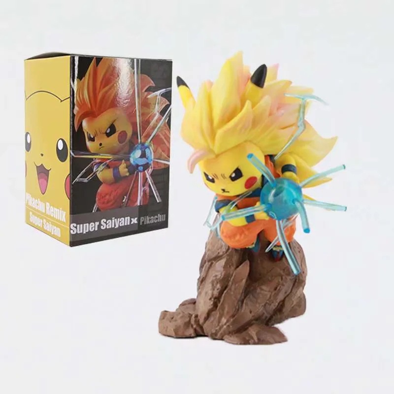 Anime Dragon Ball Z Pikachu Cos Super Saiyan Goku Action Figure Toy ...