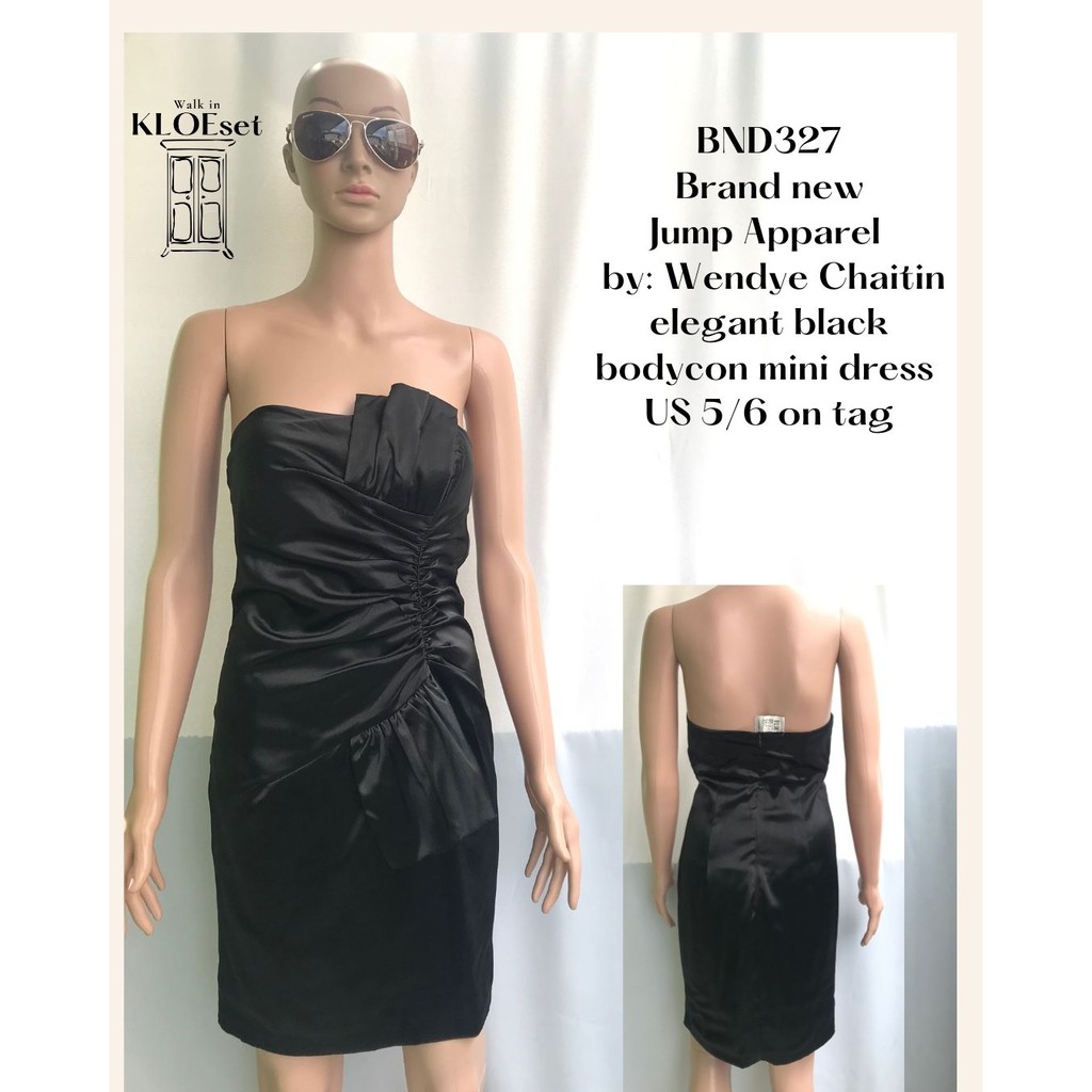 Jump Apparel by Wendye Chaitin black bodycon tube top gatsby mini dress ...