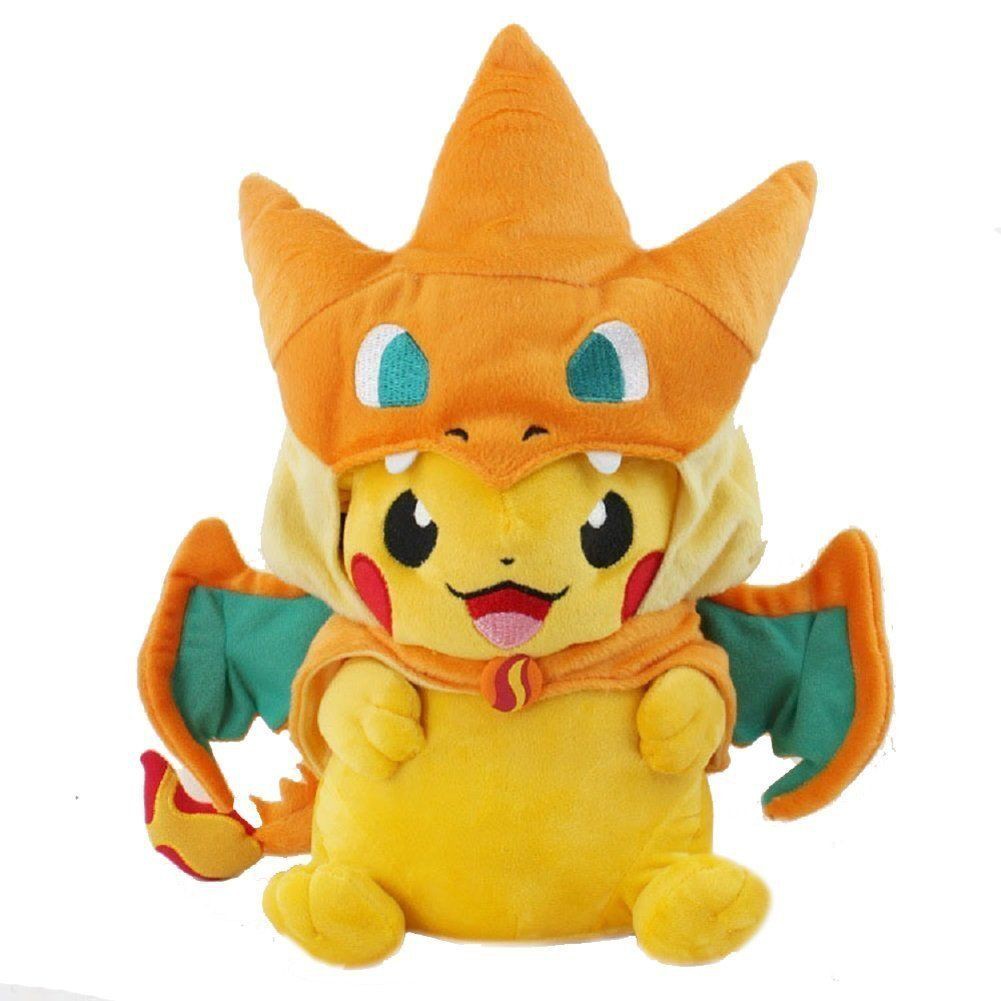 1O0-New Pokemon Pikachu With Charizard hat Plush Soft Toy | Shopee ...