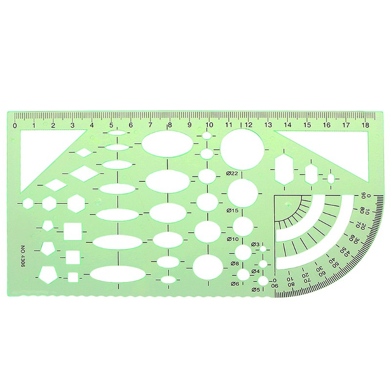 Green Geometric Template Ruler Drawing Tools Mapping Student School ...