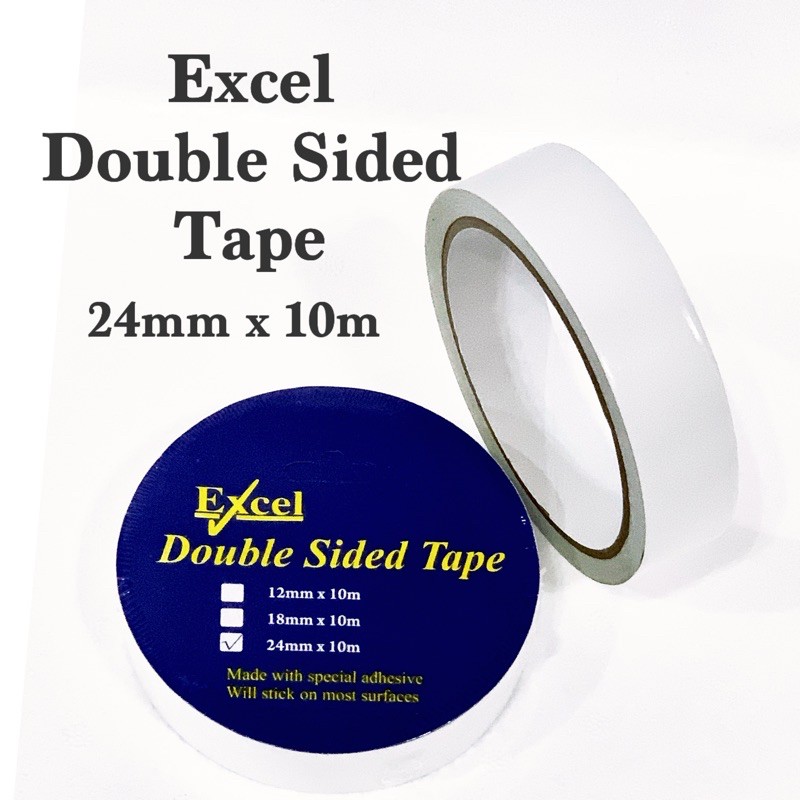 Excel Double Sided Tape 24mm x 10meters per roll | Shopee Philippines